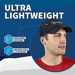 TrailHeads Men's Running Cap with UV Protection, Lightweight & Quick Drying Performance Sports Hat, UPF 50, Adjustable Fit - Black w/Logo