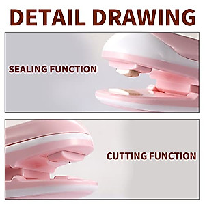 Mini Bag Sealer, 3 Packs Portable Heat Vacuum Sealers, Chip Bag Sealer with Cutter 2 in 1 Heat Sealer Food Sealer Bag Resealer Handheld with Hook for Plastic Bags Food Storage