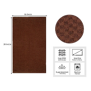 COTTON CRAFT Amazing Kitchen Towels - Set of 8 Terry Towels - 100% Cotton Euro Café Waffle Weave Dish Towel Set - Soft Absorbent Quick Dry Low Lint Reusable Pantry Bar Cleaning Cloth -16x28- Chocolate