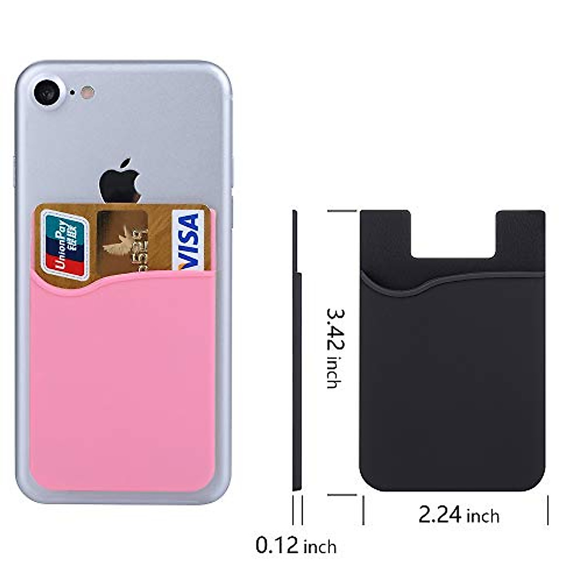 EGALO Phone Card Holder, Cell Phone Wallet, Ultra-Slim Silicone 3M Adhesive Stick-on ID Credit Card Phone Case Pouch Sleeve Pocket for Smartphones (iPhone/Android/Samsung Galaxy) - 6 Pack