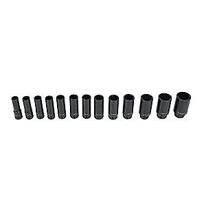 TYFYB 35pcs 1/2 Inch Drive Deep Impact Socket Tool Set Metric Garage Workshop Tools,Heavy Duty Impact Socket Set with Portable Case, Red