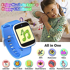KeBuLe Kids Watch Educational Electronic Toys Touch Screen Smart Watch Toys for 5-10 Year Old Boys Girls Toddler Watch HD Dual Camera Watch Birthday for Kids USB Charging