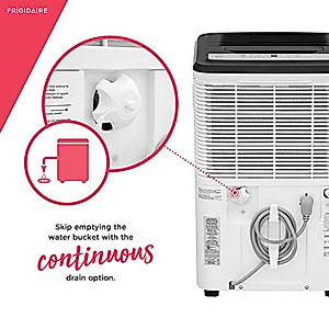 Frigidaire FFAP5033W1 Dehumidifier, High Humidity 50 Pint Capacity with Built-In Pump and a Easy-to-Clean Washable Filter, in White