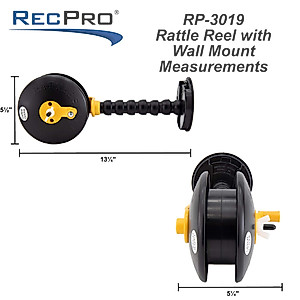 RecPro Ice Fishing Gear Rattlesnake Reel | Noisemaker Reel | Quick Disc Wall Mount