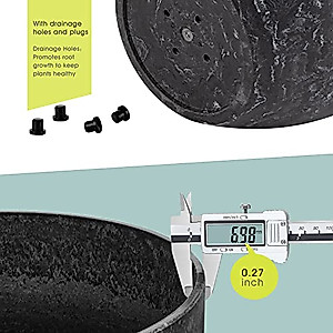 Fetanten Large Plant Pots Indoor, 14.5 Inch 12.5 Inch 10.5 Inch Resin Thicken Porch Outdoor Planter with Drainage Holes Plug for Plants Flowers and Tomato Vegetable Planting