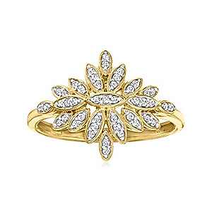 Canaria 0.15 ct. t.w. Diamond Vintage-Style Ring in 10kt Yellow Gold. Size 7