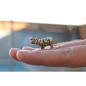 Hippopotamus Brass Collectible Hippo Figurine Handmade Art Miniature