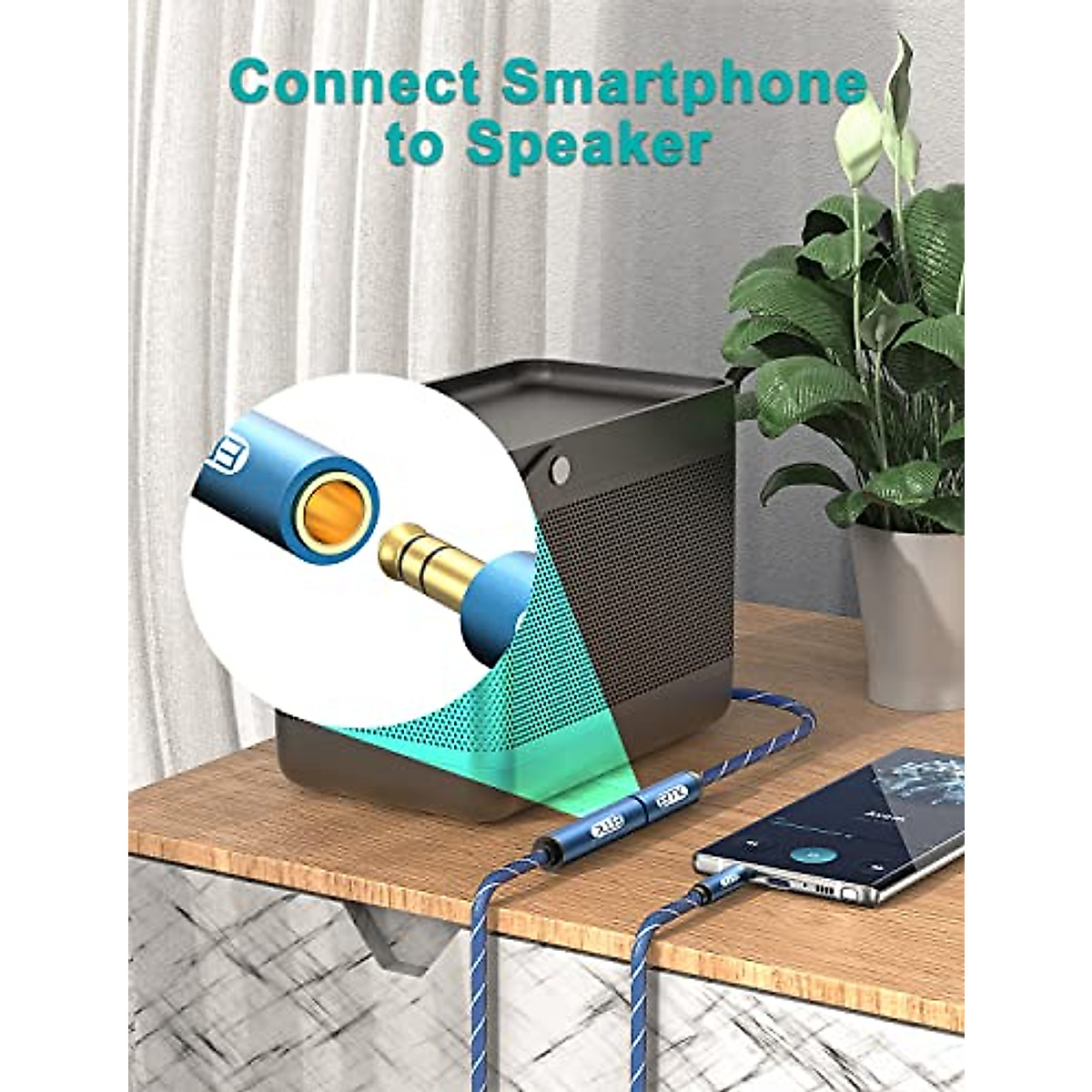 EMK 1/4 to 3.5mm Adapter, 1/4" Female to 1/8" Male Stereo Audio Adapter for Speaker,Amplifiers, Guitar, Home Theater Devices, Laptop, Headphones (3.3FT/1M)