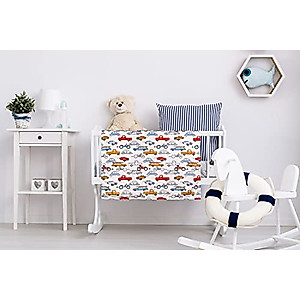 Minky Baby Blanket Plush Mink Blanket Nursery Bed Blanket with Dotted Backing for Baby Boy Baby Girl 30x40 Inches (Car)