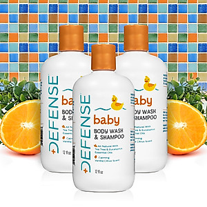 Defense Soap Baby Shampoo and Body Wash with Tea Tree Oil, Coconut Oil, Eucalyptus, Olive Oil & Aloe, 12 Fl Oz (Pack of 2)