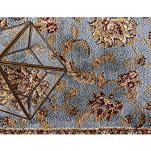 Unique Loom Voyage Collection Traditional Oriental Classic Intricate Design Area Rug (4' 0 x 6' 0 Rectangular, Light Blue/Gold)