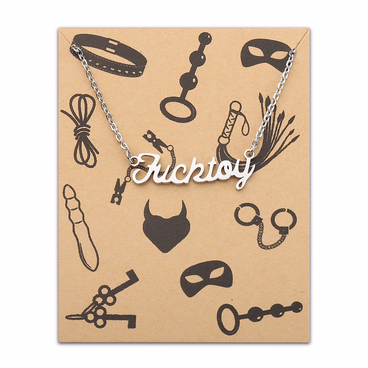 KUIYAI Smut Slut Gift Fuktoy Necklace Slutty Gift Spicy Lovers Gift Swear Words Gift Hotwife Gift Naughty Valentine Gift For Her (FucktoyNS)