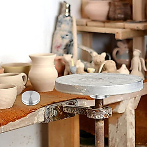 DOITOOL 3pcs Turntable Shaft Tabletop Accessories Cake Turntable Cake Stand Glass Round End Table Glass Tops Adapter for Glass Table to Rotate Non-Slip Mat Desktop Aluminum Alloy