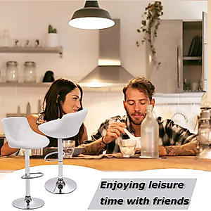 BestOffice Counter Height Bar Stools Set of 2 Swivel Stool Barstools Height Adjustable Bar Chairs with Back PU Leather Swivel Bar Stool Kitchen Counter Stools Dining Chairs