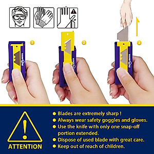 MANUFORE Utility Knife Blades Dispenser Heavy Duty Blades SK5 Steel 40 pack