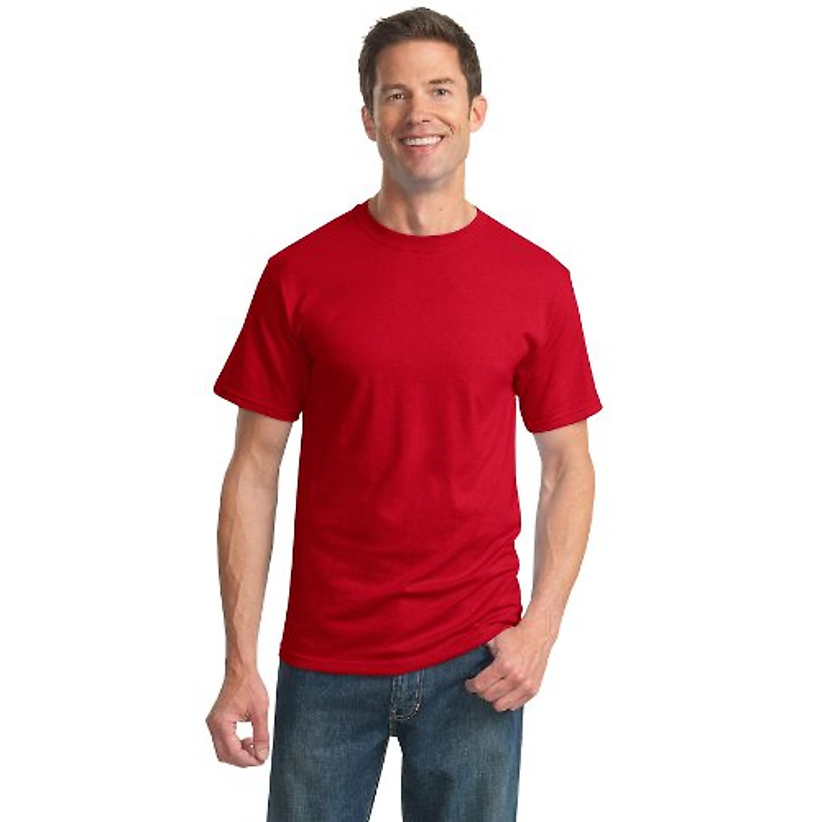JERZEES Adult Dri-Power Heavyweight Blend T-Shirt , Medium, True Red