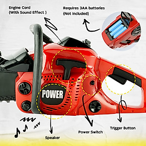 Toy Choi's Toy Chainsaw - Chainsaw Toy for Kids Power Tool Set with Realistic Sound, Pretend Play Kids Chainsaw Tool Set for Outdoor Gardening Play - kids toy for Boys Girls Ages 3 4 5 6 7 8 Years Old