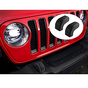 Easy-Going Front Bumper Tow Hook Cover Perfectly Compatible with Jeep 07-23 Wrangler JK JL JT for Buffering,Awesome Car Decoration Tow Hook Protector (Black-2pcs)