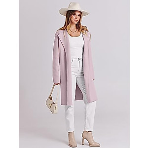 Prinbara Open Front Cardigan for Women Lapel Casual Long Sleeve Knit Sweater Lightweight Trench Coat Jacket 2023 Trendy 7PA21-Taofen-S