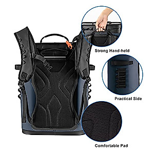 ROCKBROS Backpack Cooler Bag Insulated Leak-Proof Soft Cooler Waterproof 30 Can Portable Large Backpack with Cooler for Camping, Beach, Picnic, Party, Fishing, Floating, Outdoor Activities