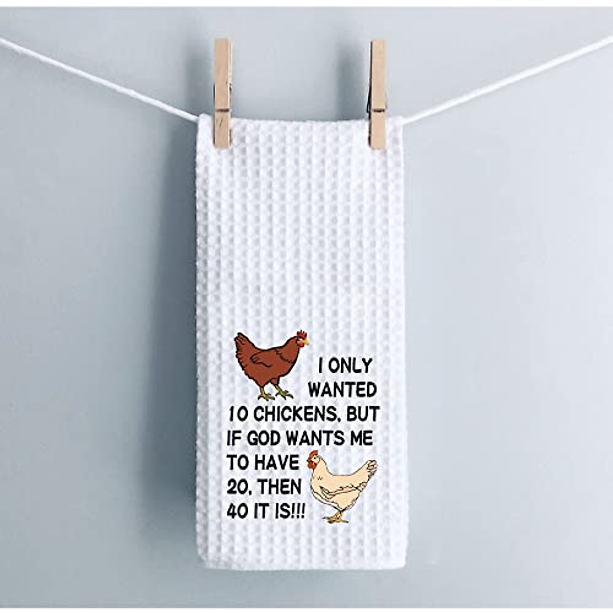 WCGXKO Chicken Gift Chicken Lover Gift Funny Chicken Kitchen Towels Housewarming Gift for Chicken Owner (40 Chickens)