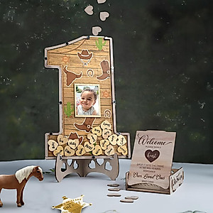 My First Rodeo Birthday - Cowboy - Cowgirl Birthday Birthday Centerpiece - 1st Birthday Decorations - Guest Book Alternatives -First Birthday Number One Shaped Photo Frame - 1st Rodeo Birthday Centerpiece Keepsake (My First Rodeo)