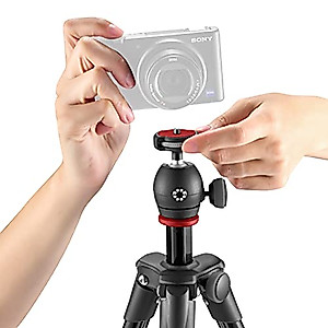 JOBY Compact Light Kit, Smartphone/Camera Tripod with Ball Head, Universal Smartphone Holder, Carrying Bag, for CSC, DSLR, Mirrorless Camera, Smartphone, Colour: Black, 1.5 Kg Capacity