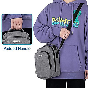 CURMIO Insulin Cooler Case Epipen Travel Bag, Insulated Diabetic Carrying Case with Shoulder Strap for Insulin Supplies, Glucose Meter, Asthma Inhaler, Gray