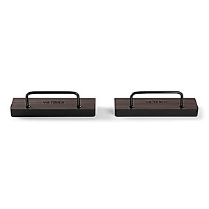 Victrola 'The Shelves' - Vinyl Records and Album Art Holder (Set of 2), Espresso Wood Finish with Smart Black Metal Accents, Elegant and Stylist Looks, Wall Mountable, Single Shelf Holds 1 Record Art