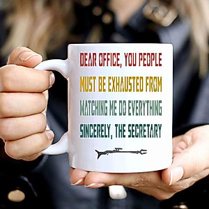 Humor and Sarcasm Gift for Secretary Clerks and Women - Funny Girls Present - 11 Oz White Ceramic Coffee Mug