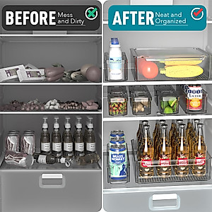 Nibiuht Fridge Organizers and Storage Set - 10 Pack Refrigerator Organizer Bins with Lids, BPA-free Stackable Fruit Container for Refrigerator, Clear Fridge Organization for Food, Vegetable