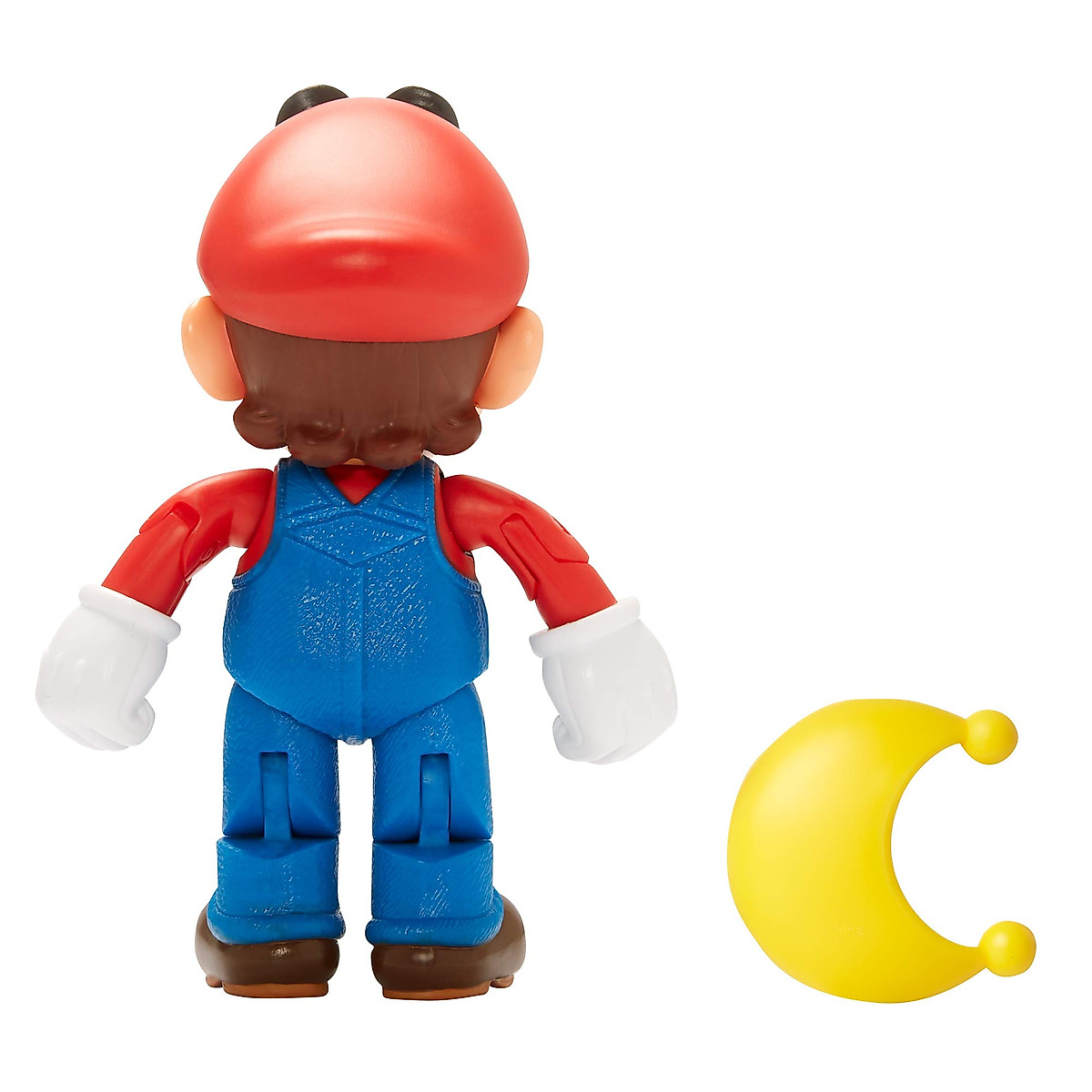 Super Mario Nintendo Collectible Mario Wearing Cappy 4" Poseable Articulated Action Figure with Yellow Power Moon Accessory, Perfect for Kids & Collectors Alike! for Ages 3+ (401344)