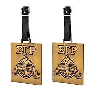 BBGreek Sigma Gamma Rho Sorority Paraphernalia - Official SGRho Centennial Vendor - Set of 2 Travel Luggage Tags for Suitcases
