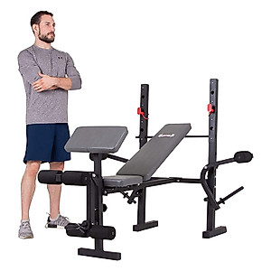 Body Champ Standard Weight Bench with Butterfly and Preacher Curl, Incline/Flat Adjustable BCB580