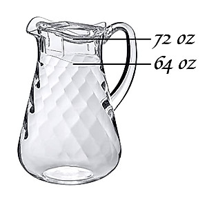 Amazing Abby - Droply Whirly - Acrylic Pitcher (64 oz), Clear Plastic Water Pitcher with Lid, Fridge Jug, BPA-Free, Shatter-Proof, Great for Iced Tea, Sangria, Lemonade, Juice, Milk, and More