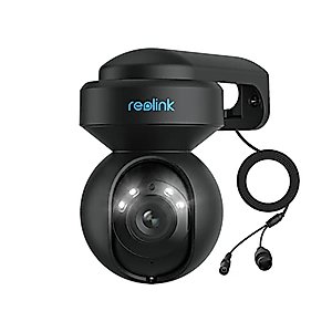 REOLINK PTZ Camera Outdoor, 5MP HD WiFi Camera for Home Security, 2.4/5 GHz WiFi, Auto Tracking, 3X Optical Zoom, Smart Person/Vehicle Detection, Color Night Vision with Spotlights, E1 Outdoor