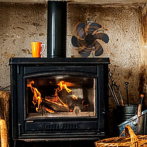 Fireplace Fan, Eco Thermoelectric Fan, Silent Operation Thermal Blower With 6 Blades, Circulating Warm Air and Saving Fuel for Wood Burning Stove/Gas/Pellet/Log/propane