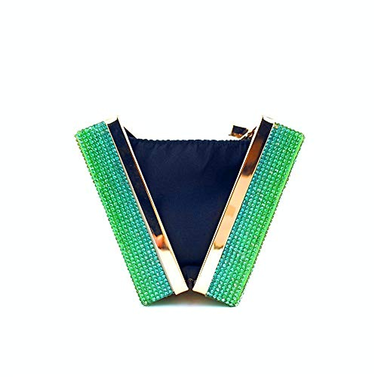 Bling Rainbow Rhinestones Evening Handbags Ladies Clutch Bag Purses for Women with 3 golden chains (gradient_yr-rainbow,)