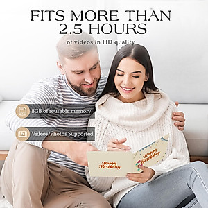 Customisable Happy Birthday Video Greeting Card – 4.3" LCD Display, Rechargeable, Built-in Speaker, DIY Gift for Friends and Family