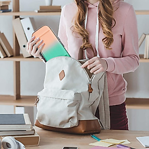 TNP Carrying Case for Nintendo Switch Lite, Green Orange - Kawaii Cute Portable Travel Case, Protective Storage Carry Bag for Girls with Screen Protector, 10 Game Cartridge Holder