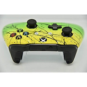 Hand Airbrushed Fade Custom Controller - Compatible with Xbox One (Yellow & Green)