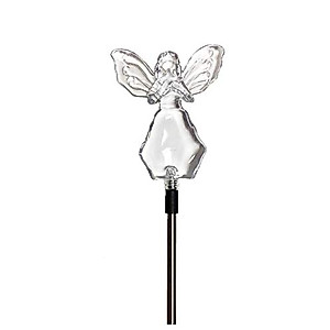 G&J ONLINE TRADING Solar Powered Angel w/Star Garden Stake Landscape Color Change Lights (Set of 2)