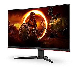 AOC C32G2ZE 32" Curved Frameless Gaming Monitor, Full HD 1920x1080, VA, 0.5ms 240Hz, AMD FreeSync Premium, DP/HDMI/VGA, VESA, 3-3-1 Re-Spawn Program, Xbox PS5 Switch,Black