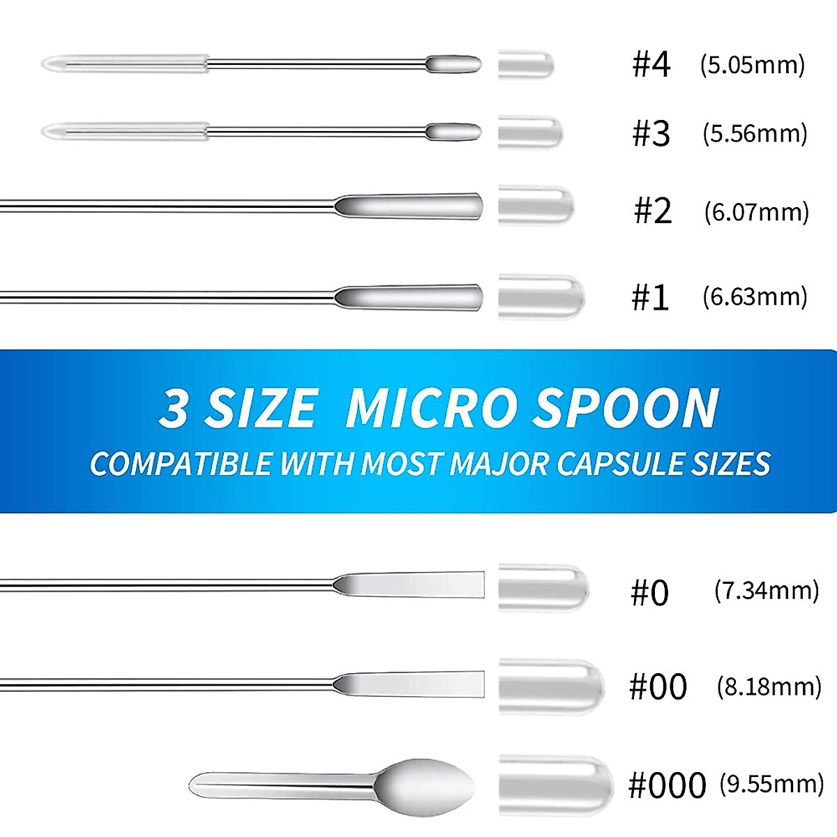 Capsule Filling Machine Tools Kits Micro Tiny Spoon Spatula, Lab Scoop Filling Tray, Herb Powder Tamper Tool for Lab Capsule Filler Pill Maker, Fit Empty Capsules Sizes 000 00 0 1 2 3