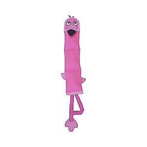 Outward Hound Fire Biterz Flamingo Plush Firehose Material Interactive Dog Toy, Large