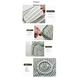 Transparent with handle kitchen drain box basket fruit vegetable food refrigerator frozen storage box food container