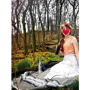 Vivivalue Women Flower Crown Bridal Flower Headband Hair Wreath Floral Headpiece Halo Boho with Ribbon Wedding Party Festival Photos Pink