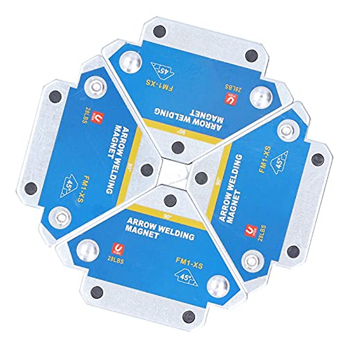 Welder Magnet Kit, Welding Magnetic Holder Set 4Pcs Durable for Working