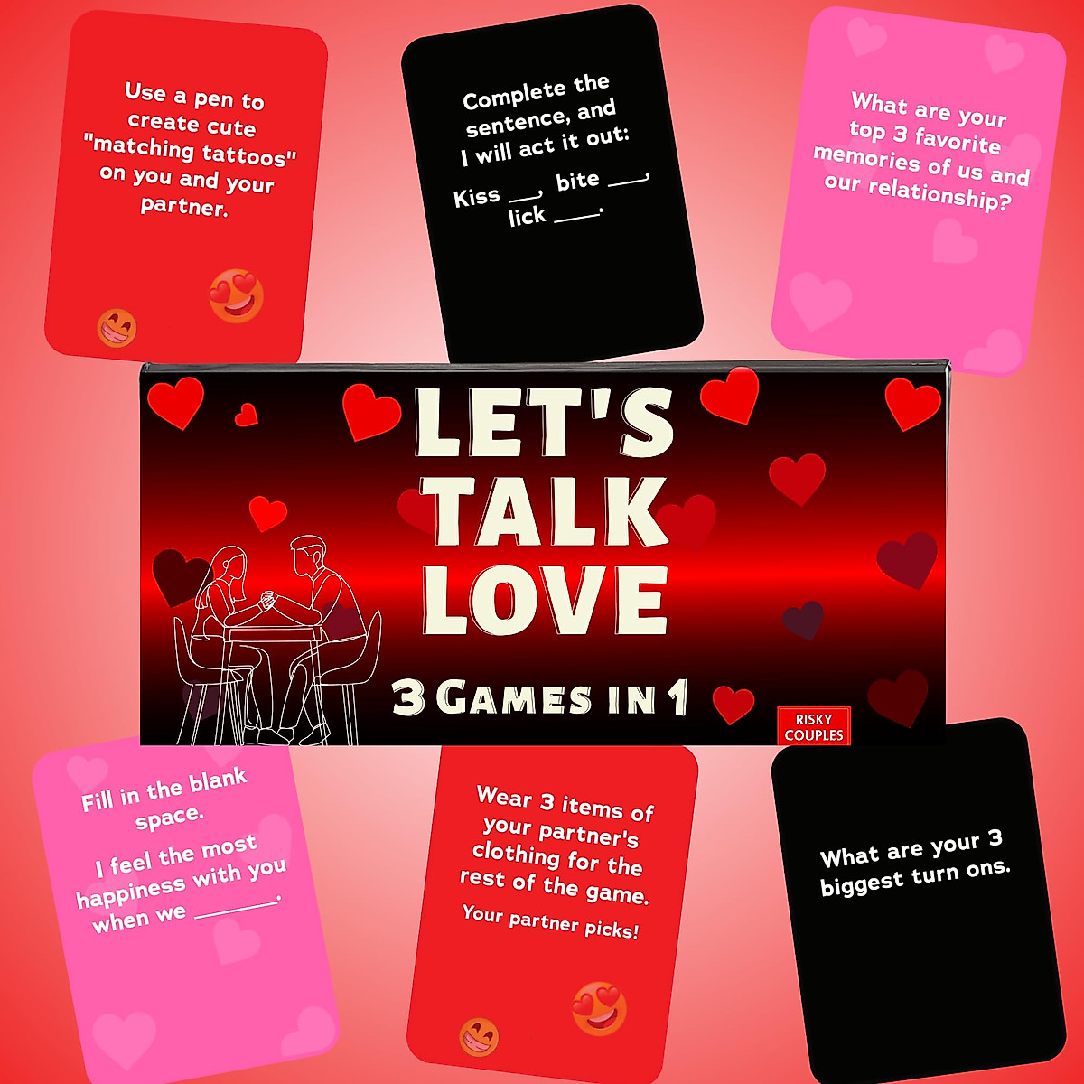 Let's Talk Love - Couples Games for Fun and Romantic Date Night. Perfect Game Gift to Spice up Your Relationship - Intimate and Spicy Ideas