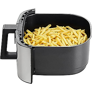 GoWISE USA 7-Quart Air Fryer & Dehydrator Max Steel XL- with Touchscreen Display with Stackable Dehydrating Racks with Preheat & Mute Functions + 100 Recipes (Stainless Steel)